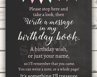 Unique birthday guest book related items | Etsy