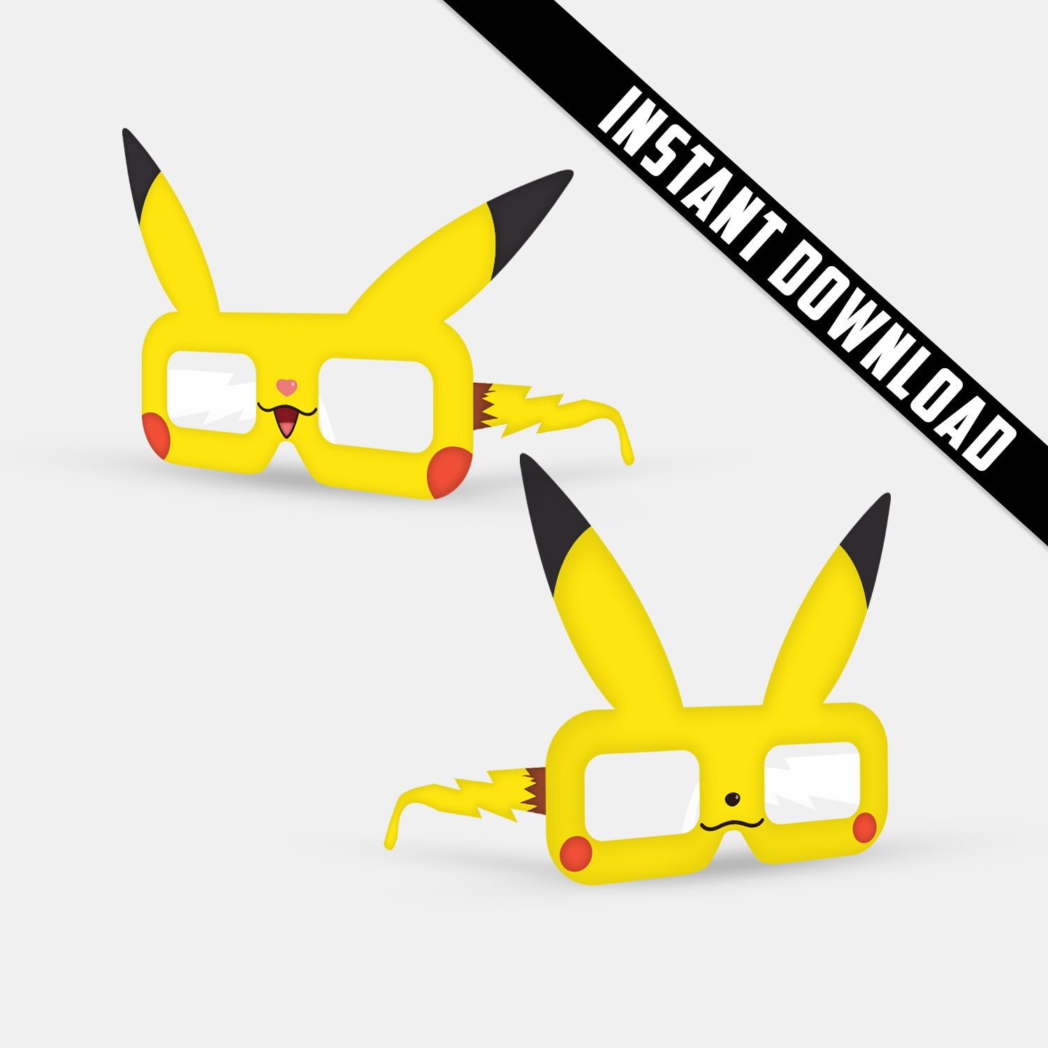 Pokemon Go v2 Printable Paper Glasses Pikachu party mask