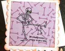 Unique funny skeleton card related items | Etsy