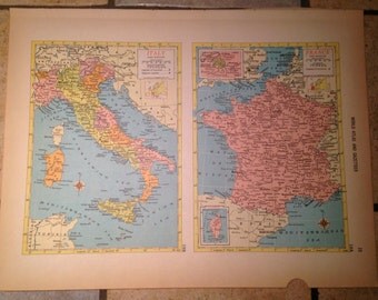 Vintage map of italy | Etsy