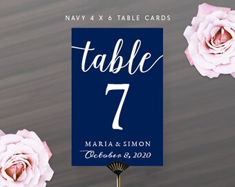 Navy table numbers | Etsy