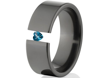 New 5mm Titanium Tension Setting Ring by RenaissanceJewelry