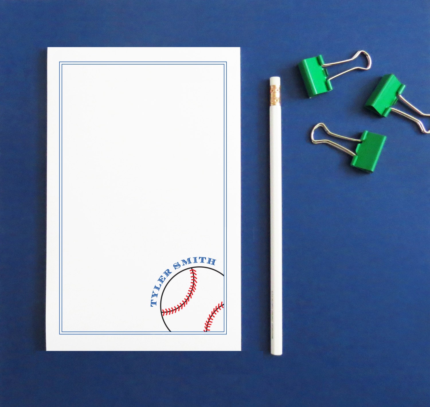 Baseball Notepad for boys Personalized notepad set Sports