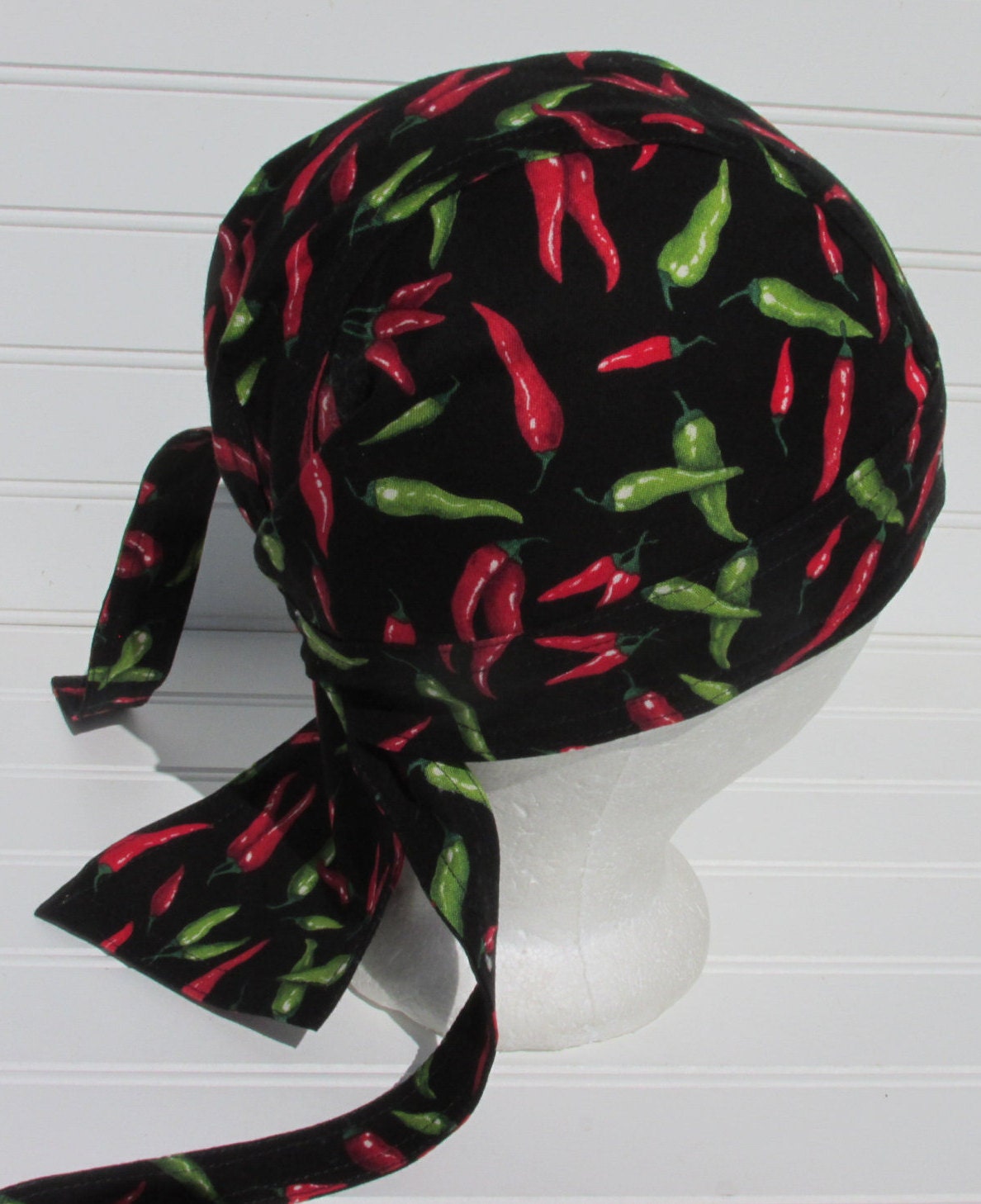 Red hot chilli peppers skull cap doo rag chef's hat