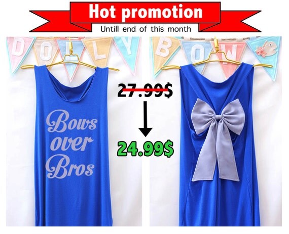 Bows over Bros Tank Premium with Bow : Workout Shirt by DollysBow