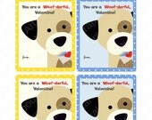 Items similar to PRINTABLE Dog Valentine tags, puppy dog valentine. on Etsy
