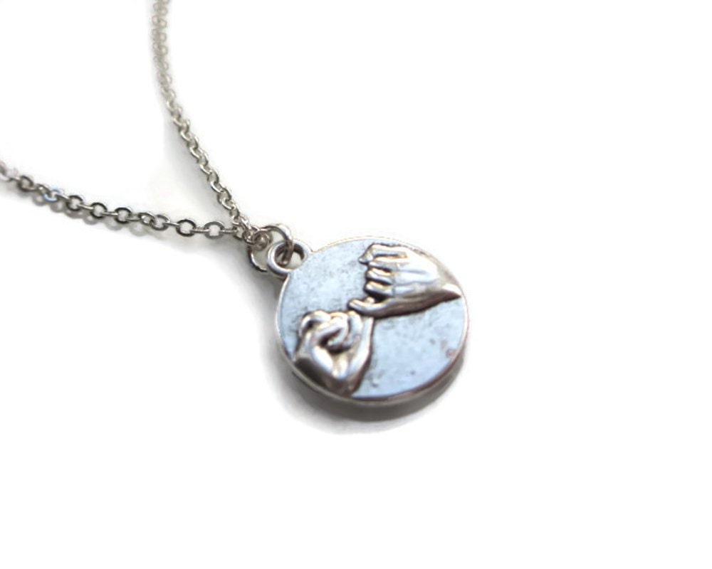 Pinky Promise necklace silver necklace friendship necklace