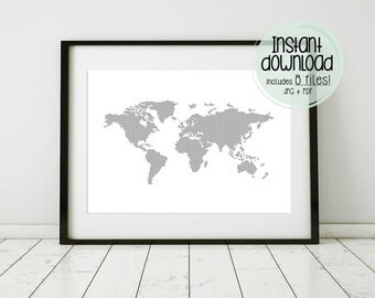 White world map | Etsy