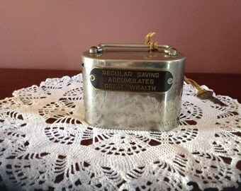 Vintage metal bank | Etsy