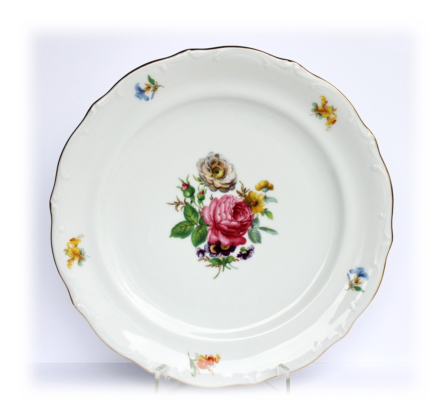 Vintage Dinner Plate Seltmann Vohenstrauss Floral Dinnerware Bavarian ...