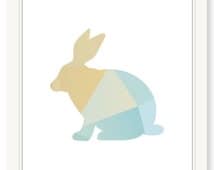 Popular items for geometric rabbit on Etsy