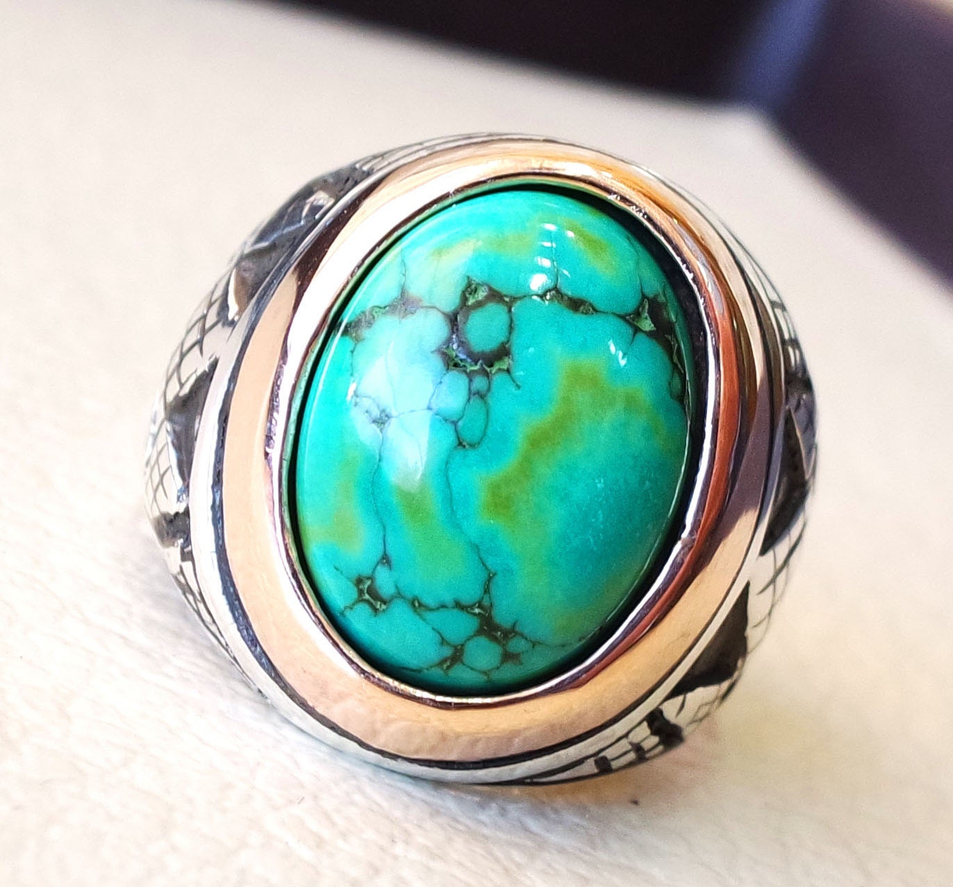 nishapur tibetan turquoise blue natural high quality stone men