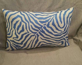 Blue zebra pillow | Etsy