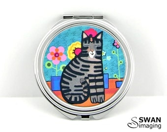 Cat compact mirror | Etsy