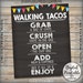 Walking Tacos Sign Taco Bar Taco Sign Fiesta Cinco de Mayo