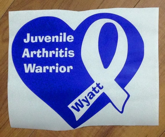 Juvenile Arthritis Warrior Heart Ribbon by ShineyStormTreasures