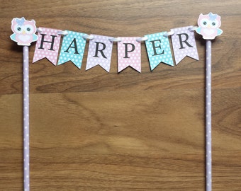 Bunting cake topper | Etsy