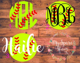 Softball decal | Etsy