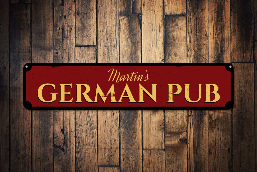 German Pub Sign Personalized Bartender Name Bar Sign Custom
