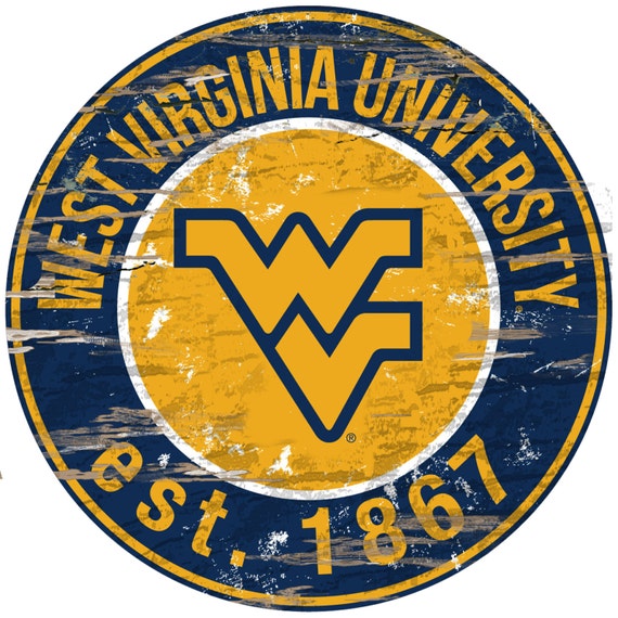 NCAA West Virginia University Round Distressed Established