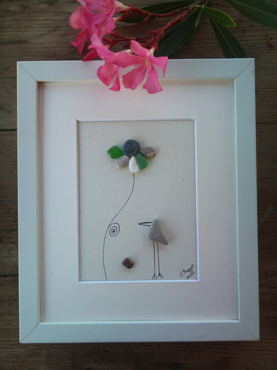 Pebble Art Sea Glass Art Pebble Art Framed By Pebbleartsmiljana