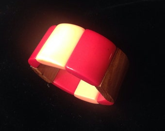 Bakelite and Wood Apple Clip // 1930s // Art Deco Clip