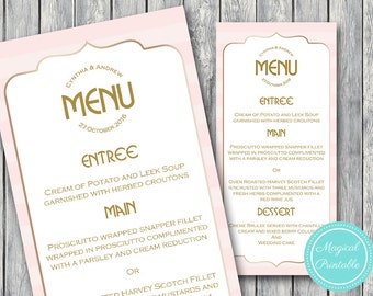 Pink menu | Etsy