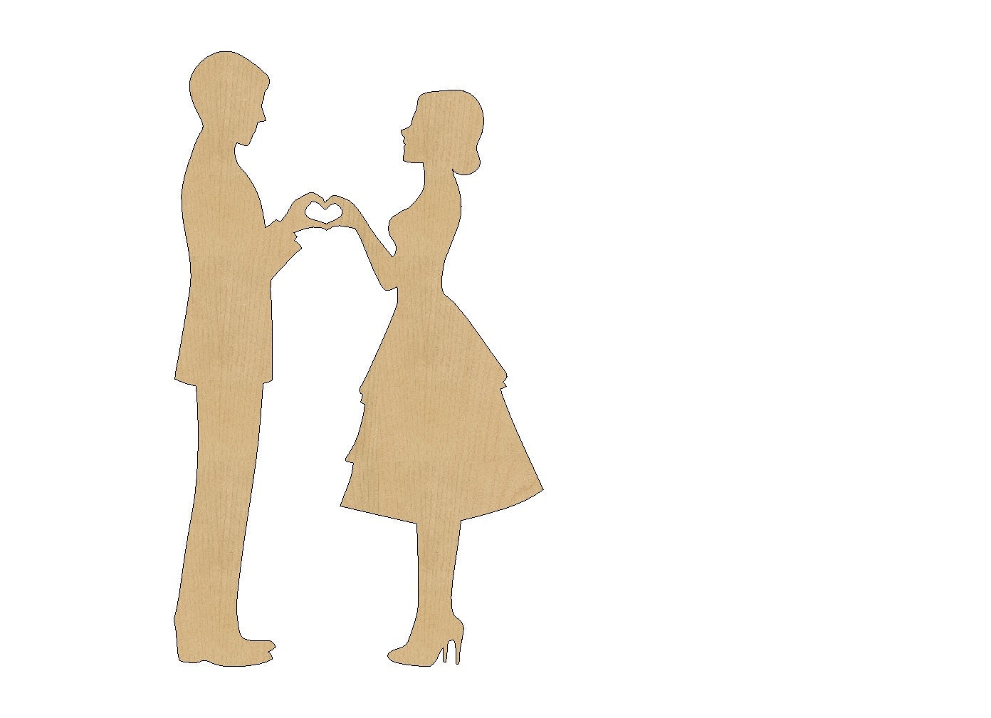 Wedding Couple Cutout Shape Laser Cut Unfinished Wood Shapes