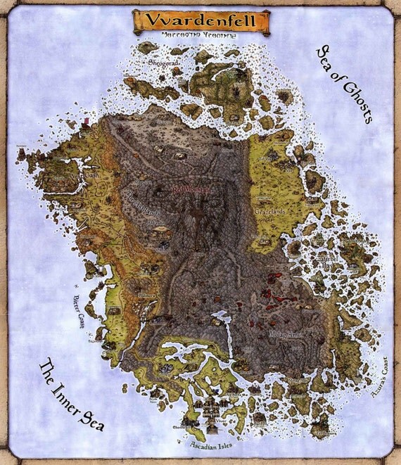 Morrowind Map Skyrim Poster Paper Or Canvas by CarolinePoster