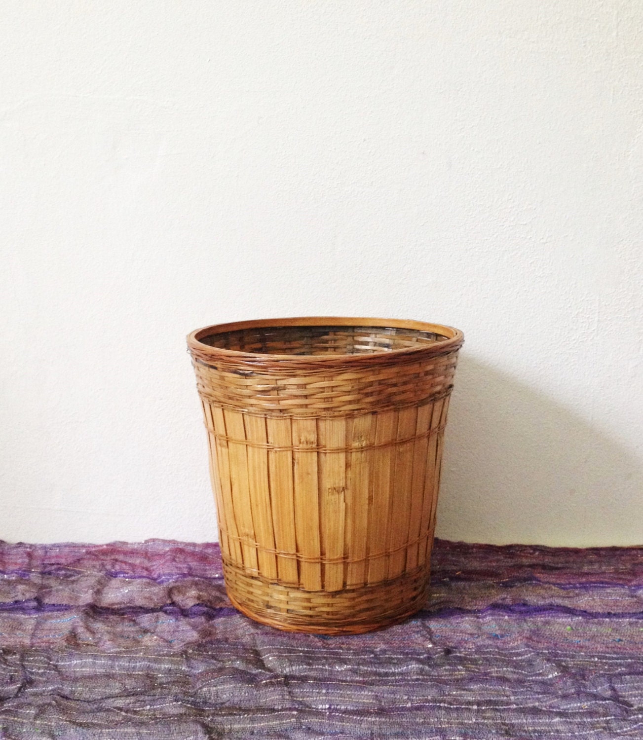 1970s plant pot, vintage wicker and bamboo basket – Haute Juice
