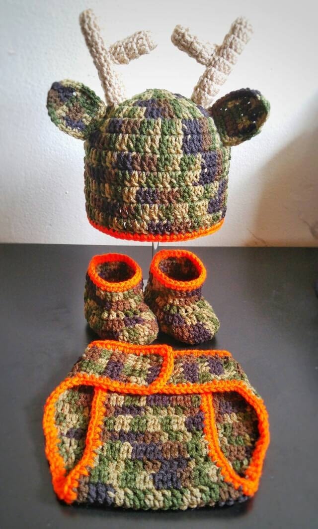 Crochet camo setcamo baby setcamouflage baby by iLovechaRmingYarNs