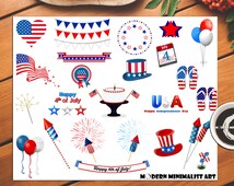 Popular items for 4th of july clipart on Etsy