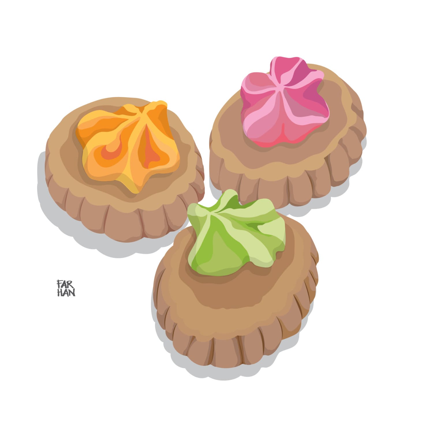 Cheat Days: Iced Gems Biscuits Digital Illustration Print