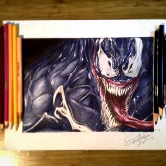 Venom Symbiote Drawing by HybridStylez on Etsy