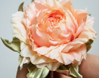 Peach silk flower | Etsy