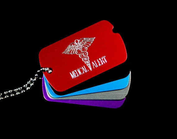 Military Style Medical Alert Id tag custom engraved by IDTagsToGo