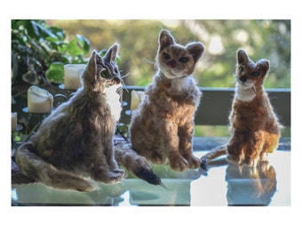 Small felt cat | Etsy