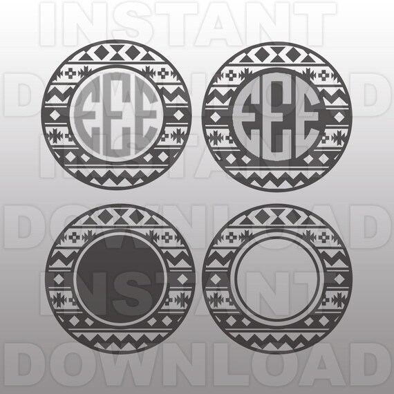 Aztec SVG FileMonogram Frame SVGAztec Design SVG-Cutting