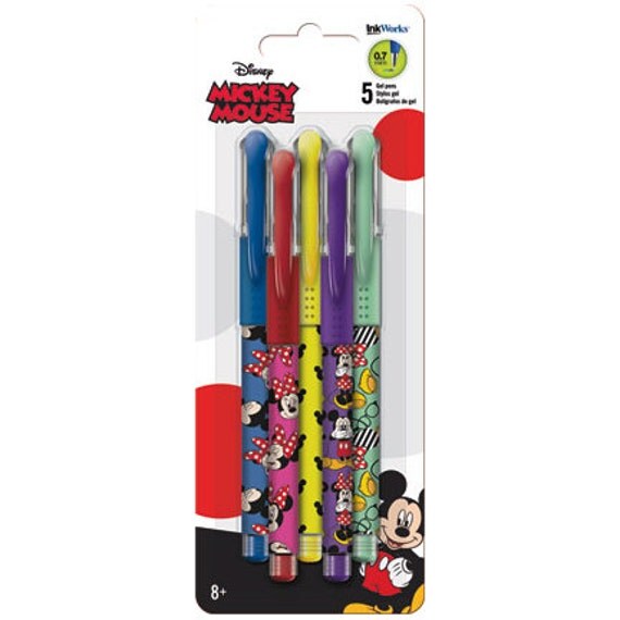 Disney Minnie Mouse Colored Gel Pens 5/pk 0.7mm Ink Works
