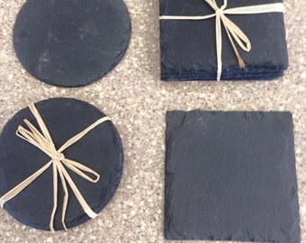 Round slate coasters | Etsy