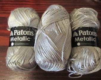 Silver metallic yarn | Etsy