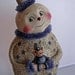 Folk Art Snowman Christmas Silver Glitter One of a Kind by dtubbs