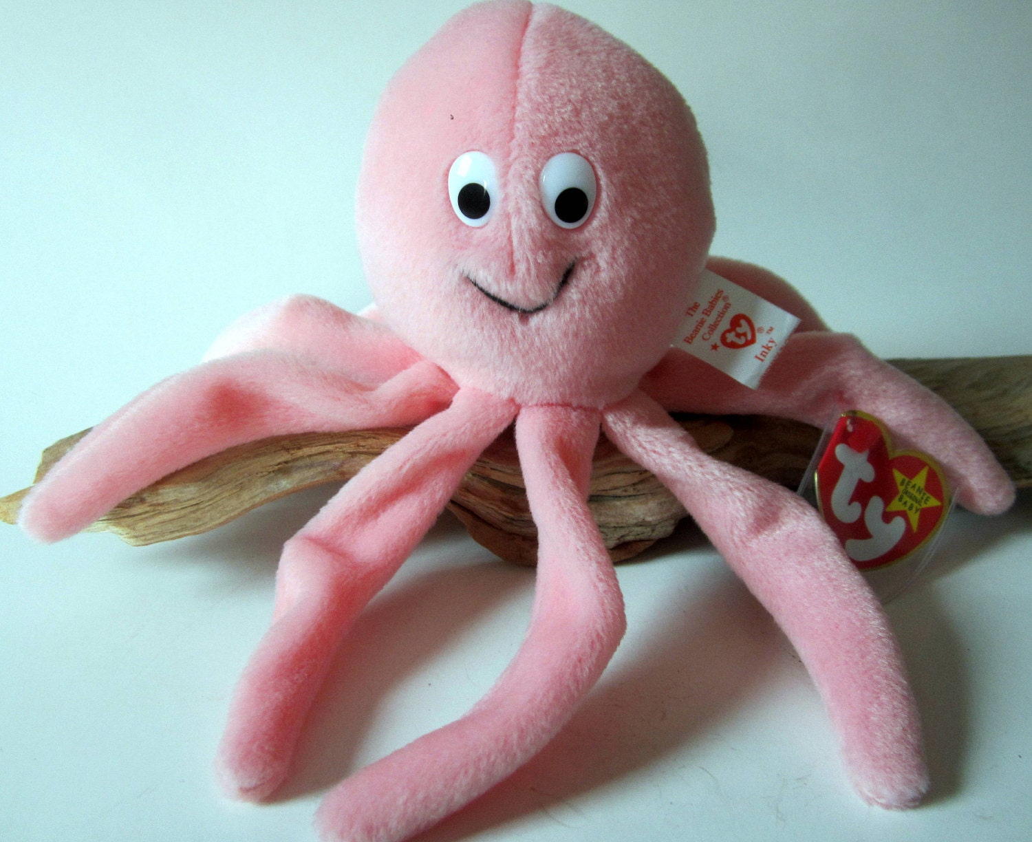Ty Beanie Babie INKY Octopus Retired 1993 Original Pink Plush
