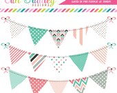 Items similar to Digital Clipart Banners Commercial Use Bunting ...