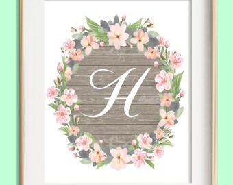 Letter h monogram | Etsy