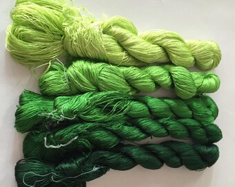 9 skeins Chinese natural mulberry silk embroidery threads