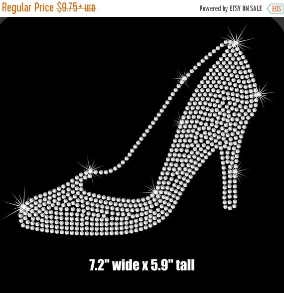 7.2 Glass Cinderella Slipper iron on rhinestone by MyFairysCloset