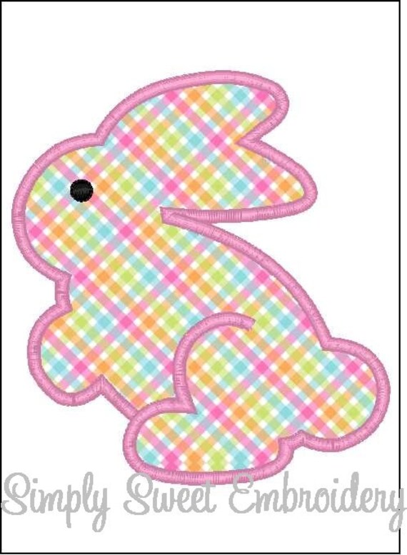 Bunny Machine Embroidery Applique Design by SimplySweetEmbroider