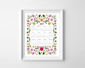 Items similar to 2017 Floral Calendar. 12 month calendar. Watercolor ...