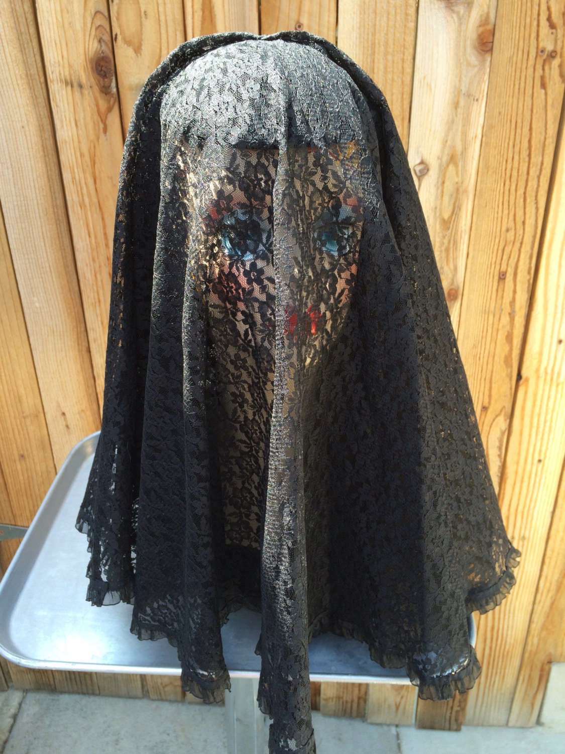 Mourning Veil Double Layer Widow Veil Mourning Hat by madamehatsy